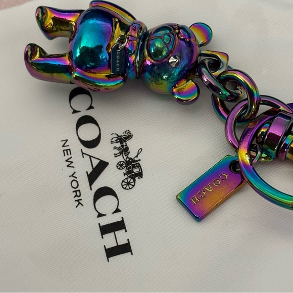 Coach | Accessories | Coach Hologram Iridescent Bear Bag Charm Keychain ...